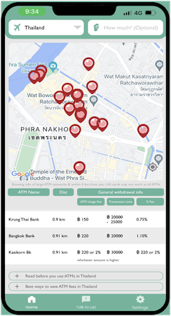 ATM Fee Saver - Find lowest fee ATMs abroad and save ATM fees